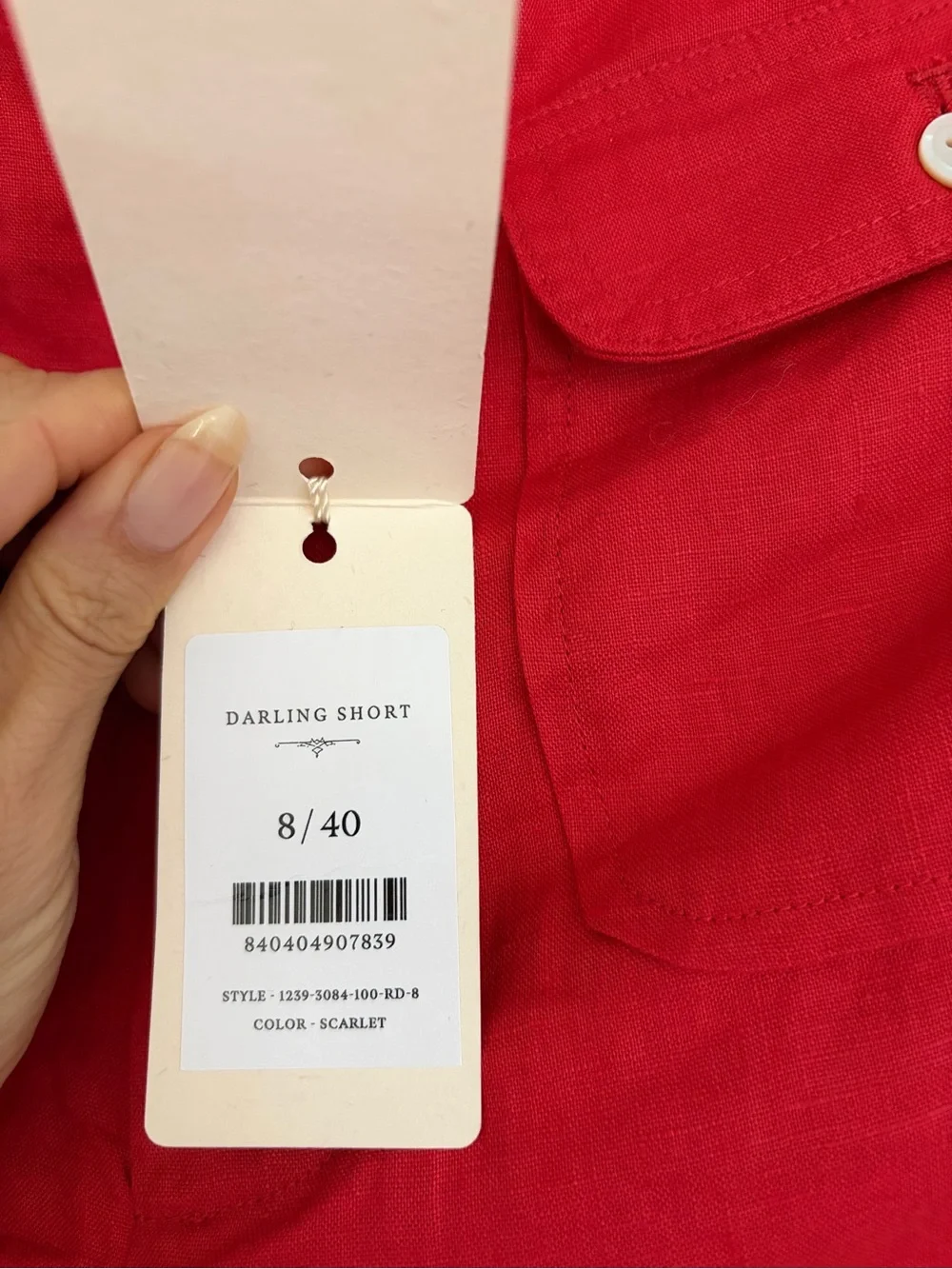 Doen | Shorts | Nwt Den Darling Shortin Scarlet | Poshmark
